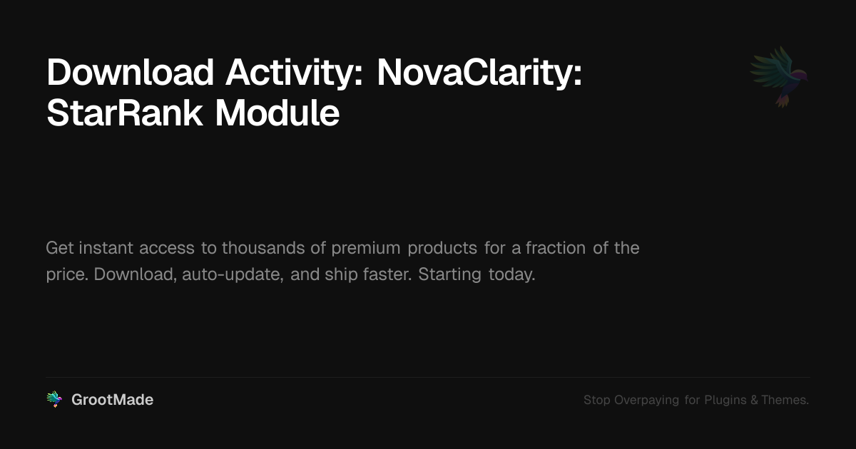 Download Activity: NovaClarity: StarRank Module – GrootMade